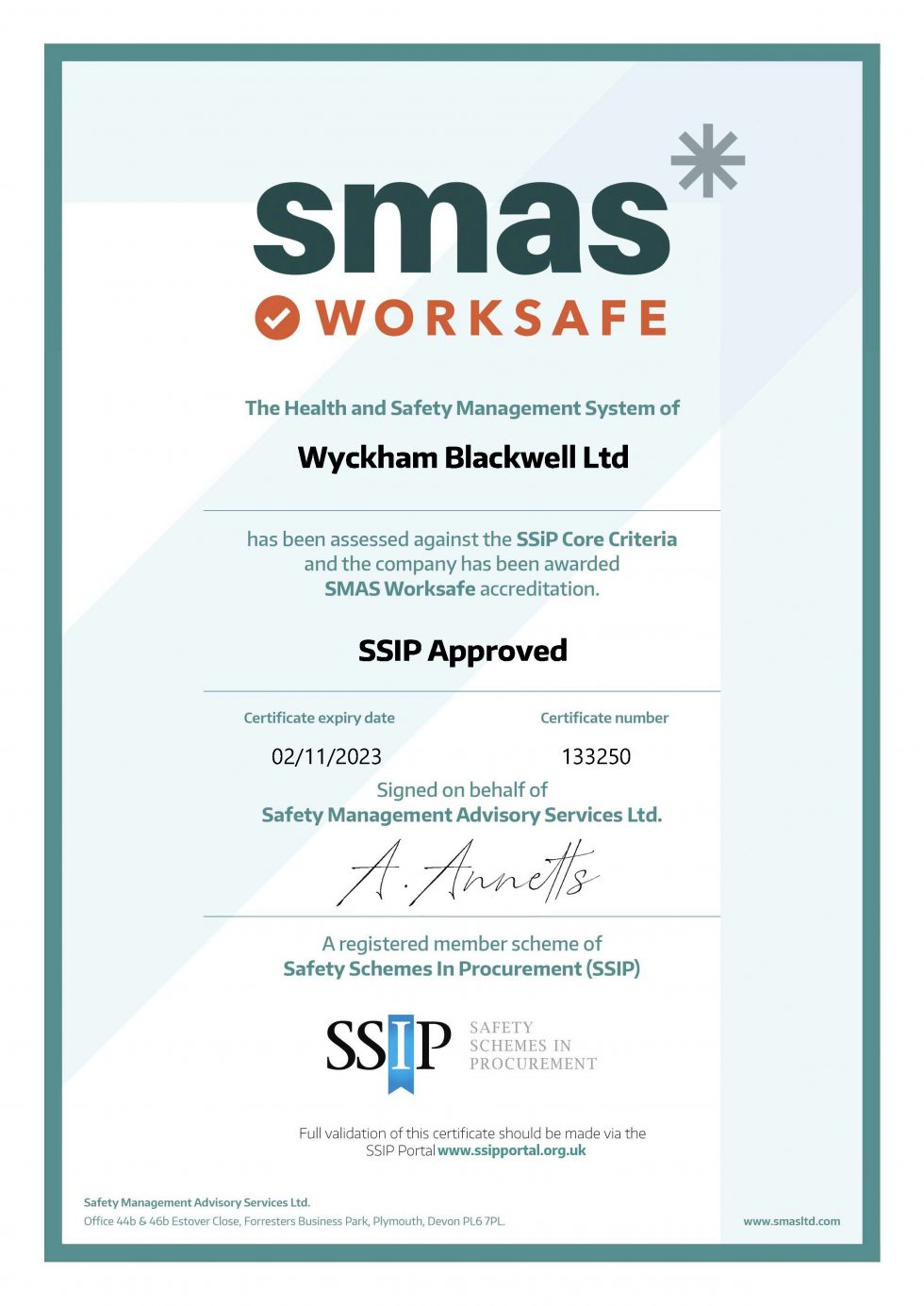 SMAS Worksafe Contractor | Timber Engineering Solutions | Wyckham Blackwell